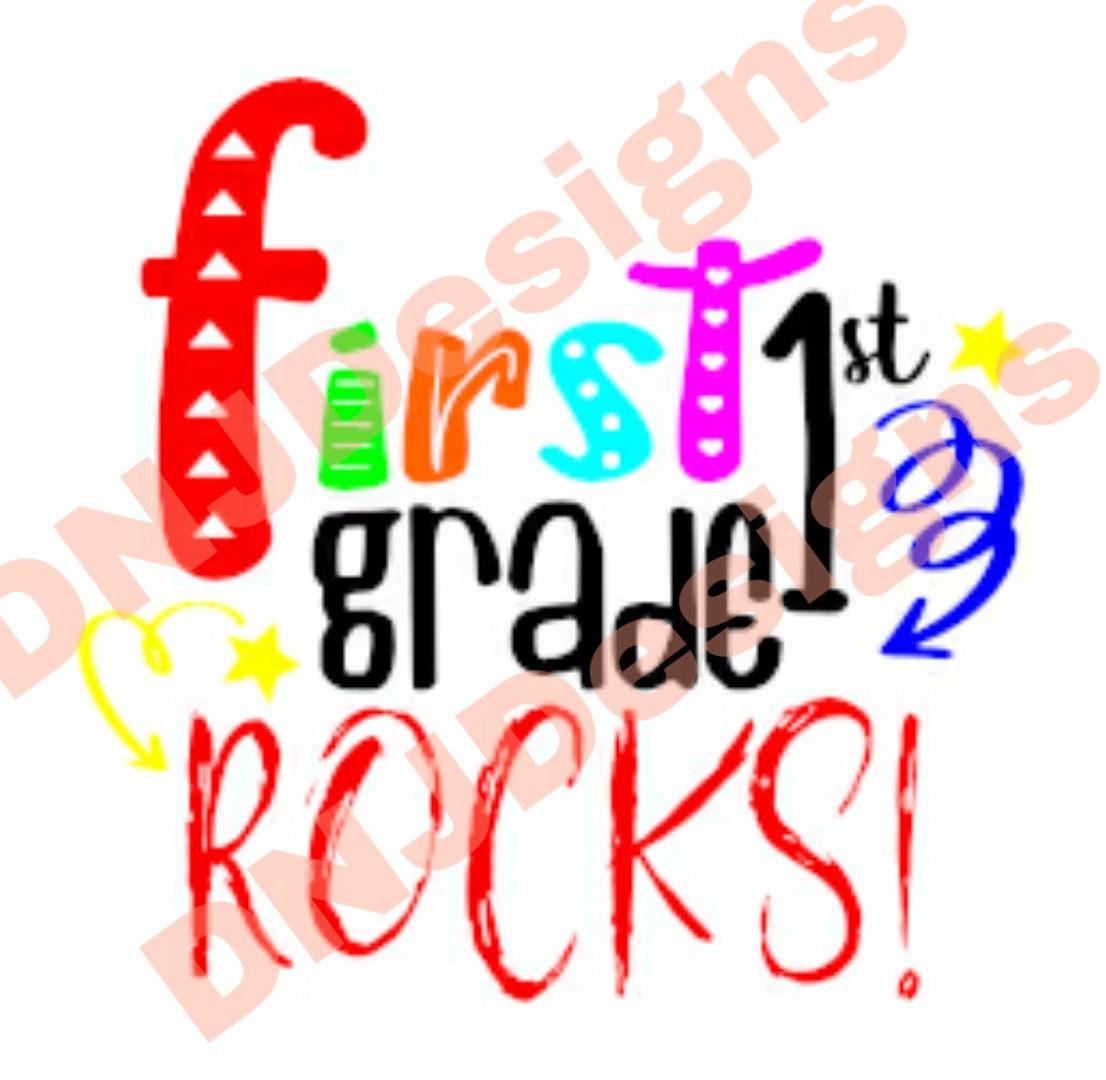 First Grade Rocks Cut File Pack Teacher School 1st Grade - Etsy