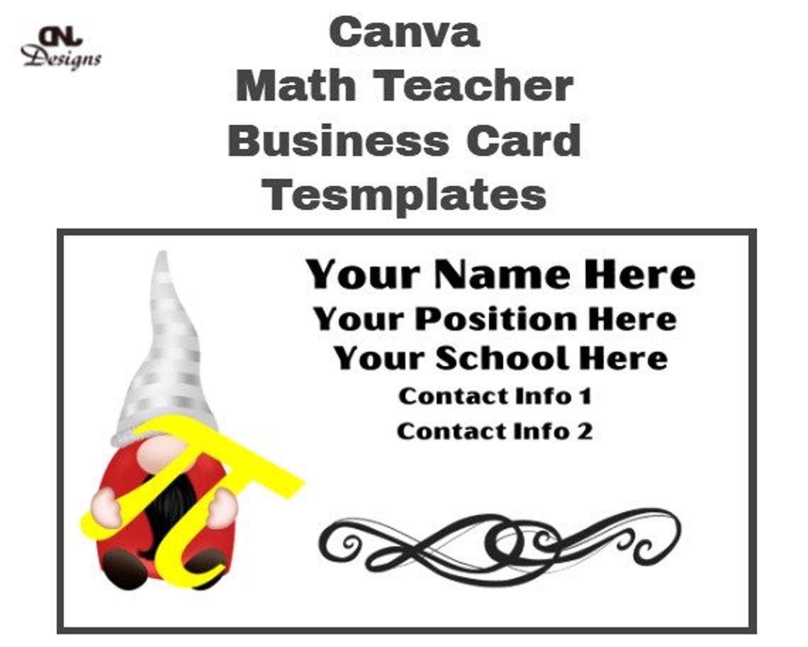 Canva Math Teacher Business Card Templates - Etsy