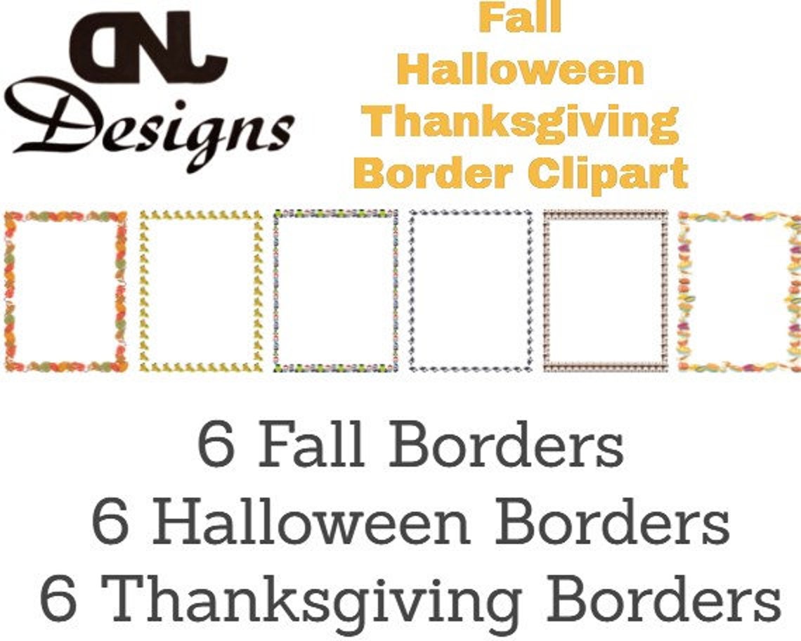 Fall-halloween-thanksgiving Border Clipart Pack - Etsy