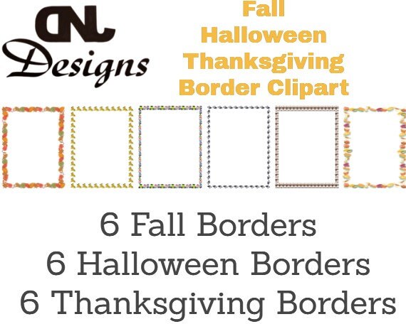 Fall-halloween-thanksgiving Border Clipart Pack - Etsy