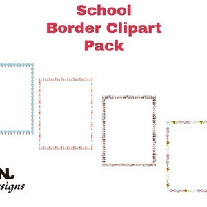 School Border Clipart Pack - Etsy