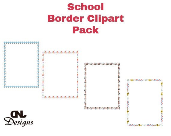 School Border Clipart Pack - Etsy