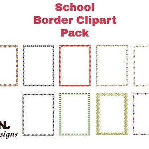 School Border Clipart Pack - Etsy