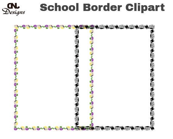 School Border Clipart Pack - Etsy