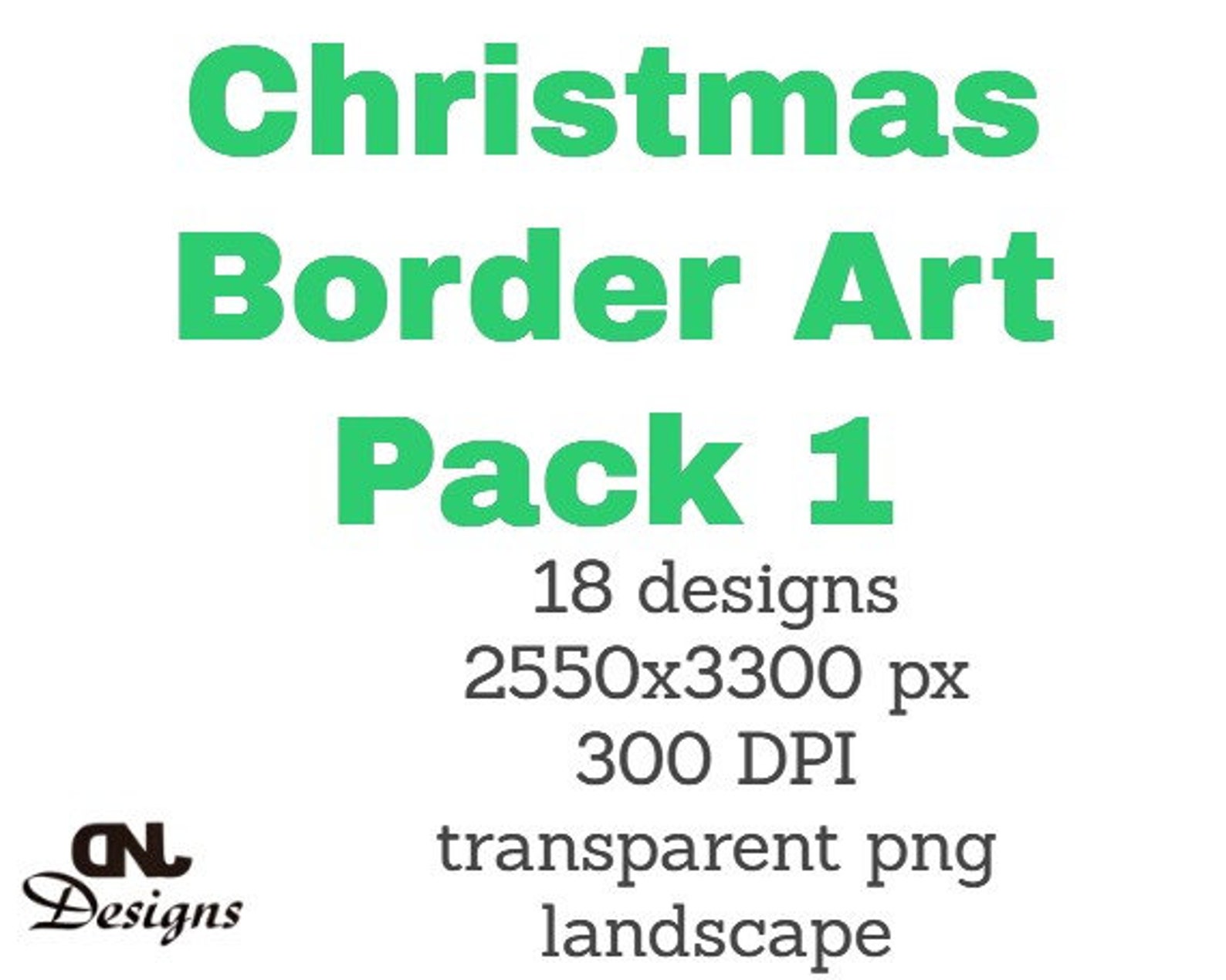 Christmas Border Art Pack 1 Christmas Decorations - Etsy