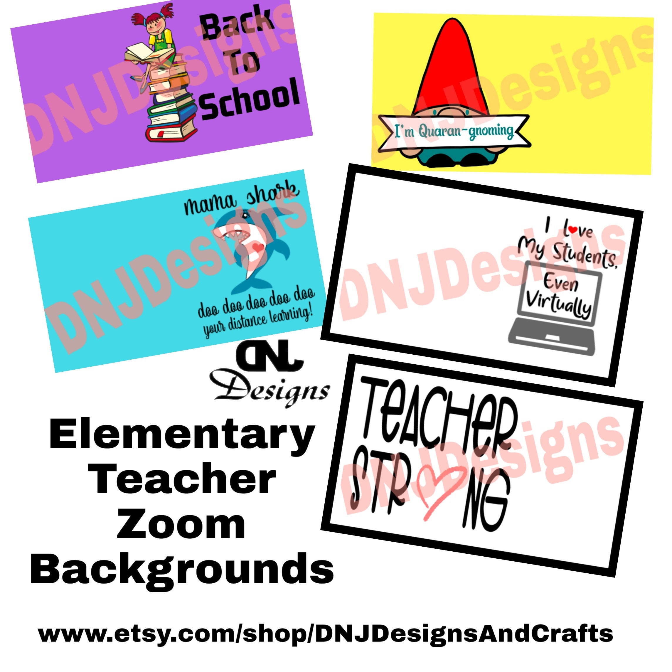 Elementary School Zoom Backgrounds, Teacher - Etsy