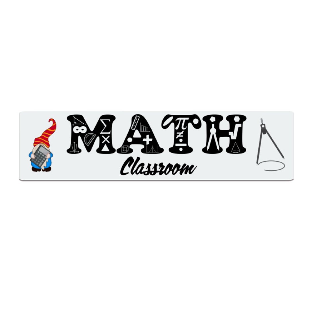 Math Classroom Horizontal Sign 24" X 6" Metal Sign Aluminum Plate - Etsy