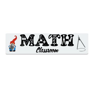 Math Classroom Horizontal Sign 24" X 6" Metal Sign Aluminum Plate - Etsy