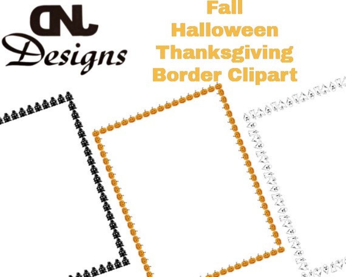 Fall-halloween-thanksgiving Border Clipart Pack - Etsy
