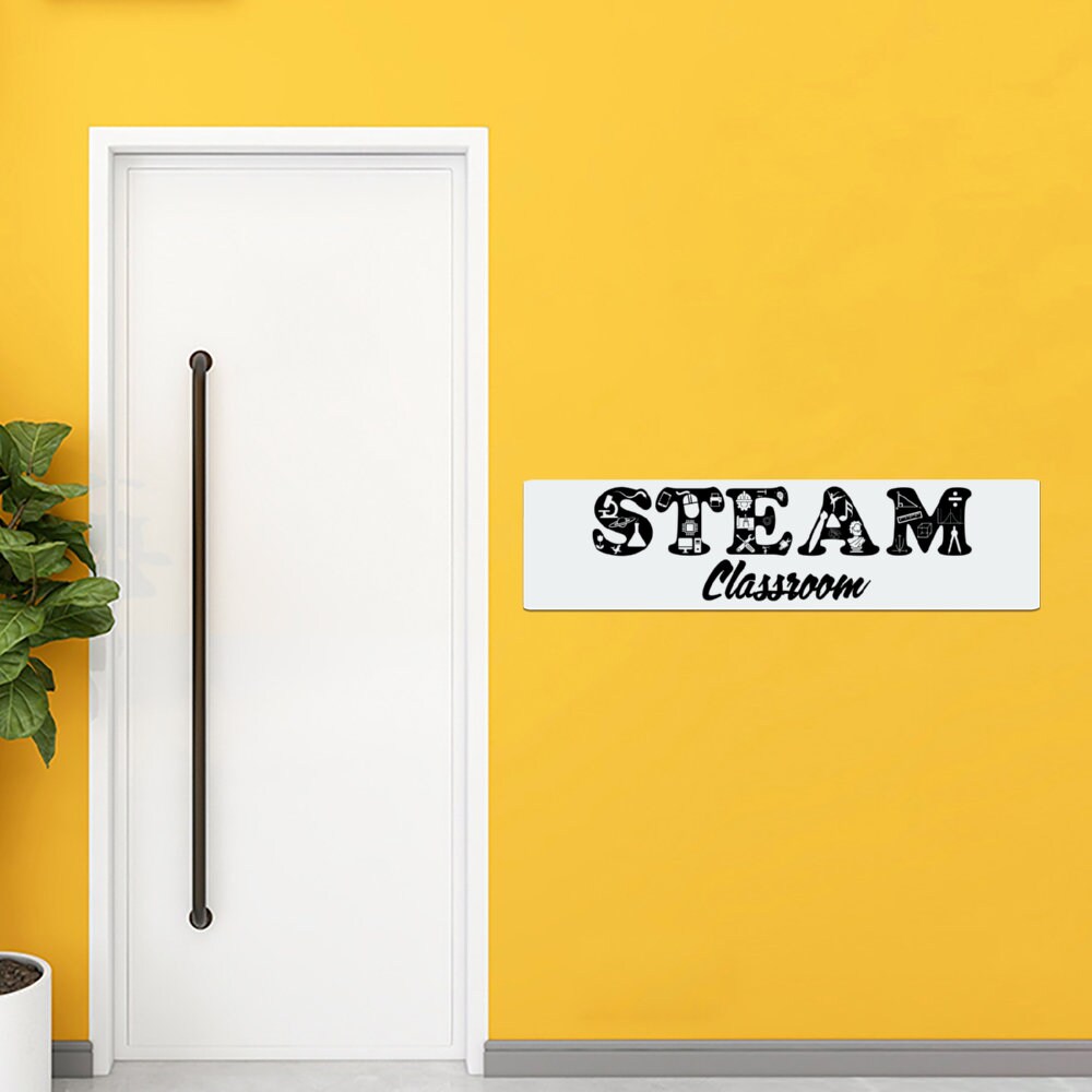 STEAM Classroom Sign 24" X 6" Metal Sign Aluminum Plate - Etsy