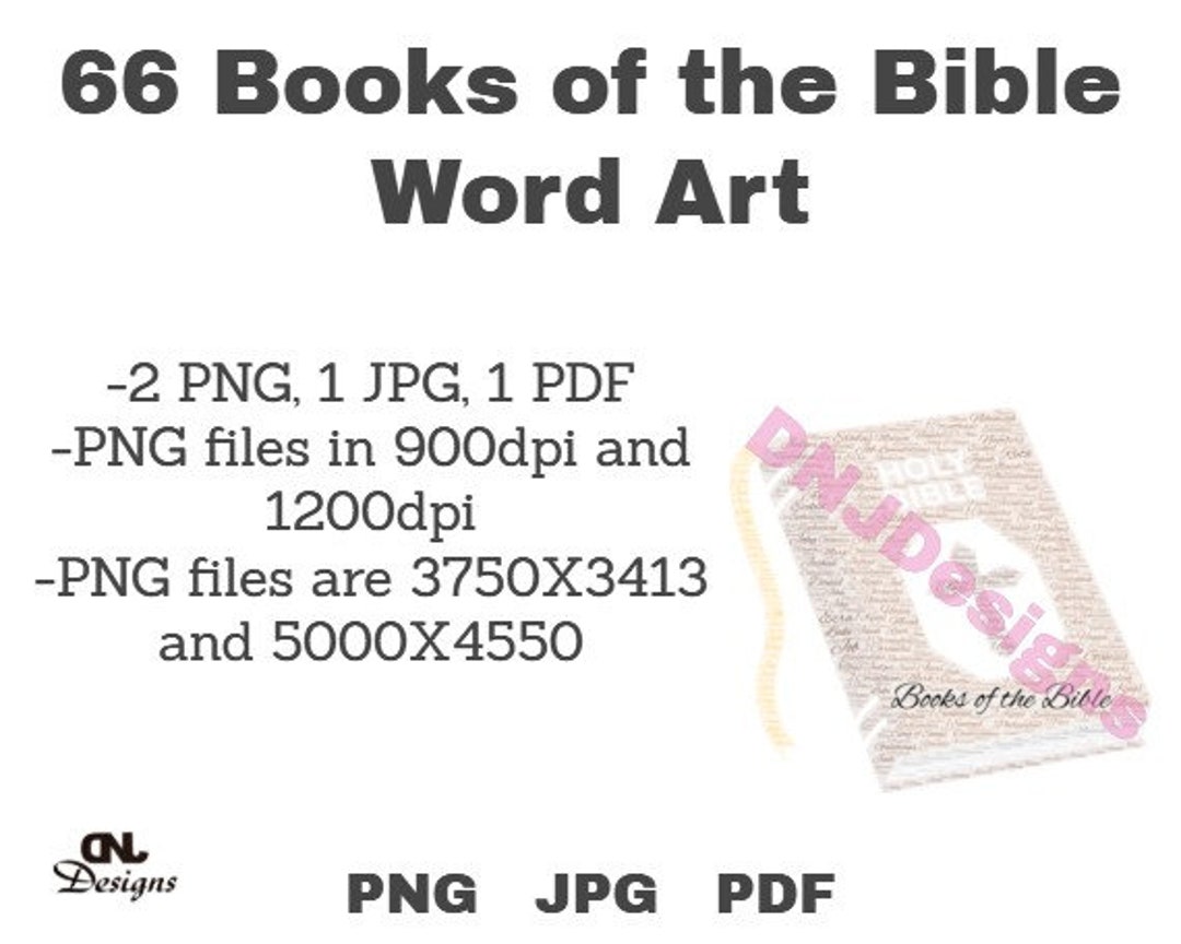 66 Books of the Bible Word Art Pack - Etsy