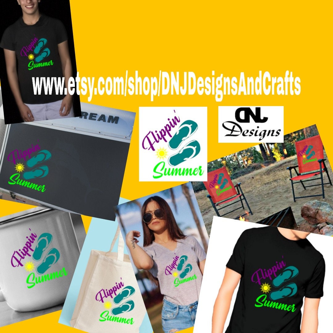 Flippin' Summer Cut File, Flip Flops, Sun - Etsy