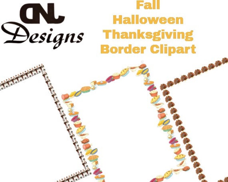 Fall-halloween-thanksgiving Border Clipart Pack - Etsy