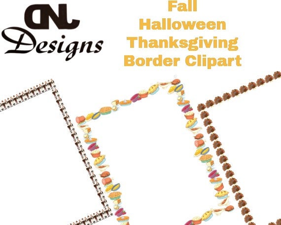 Fall-halloween-thanksgiving Border Clipart Pack - Etsy
