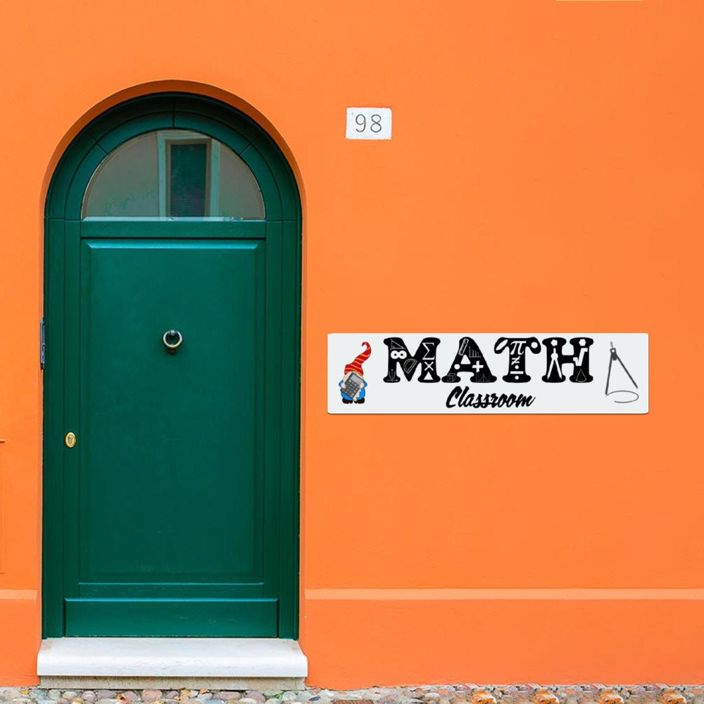Math Classroom Horizontal Sign 24" X 6" Metal Sign Aluminum Plate - Etsy
