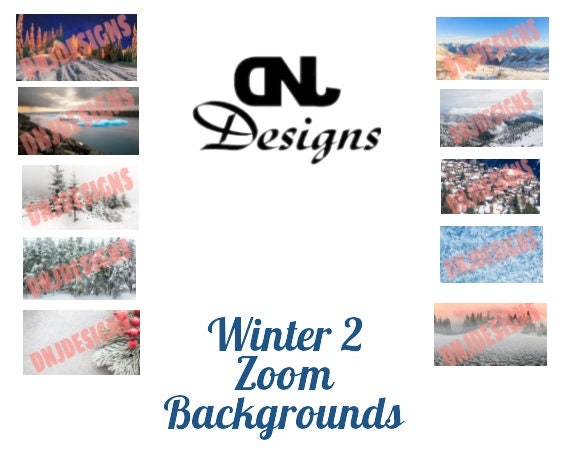 Winter 2 Zoom Background Pack, Zoom Meeting, Virtual Learning, Virtual ...
