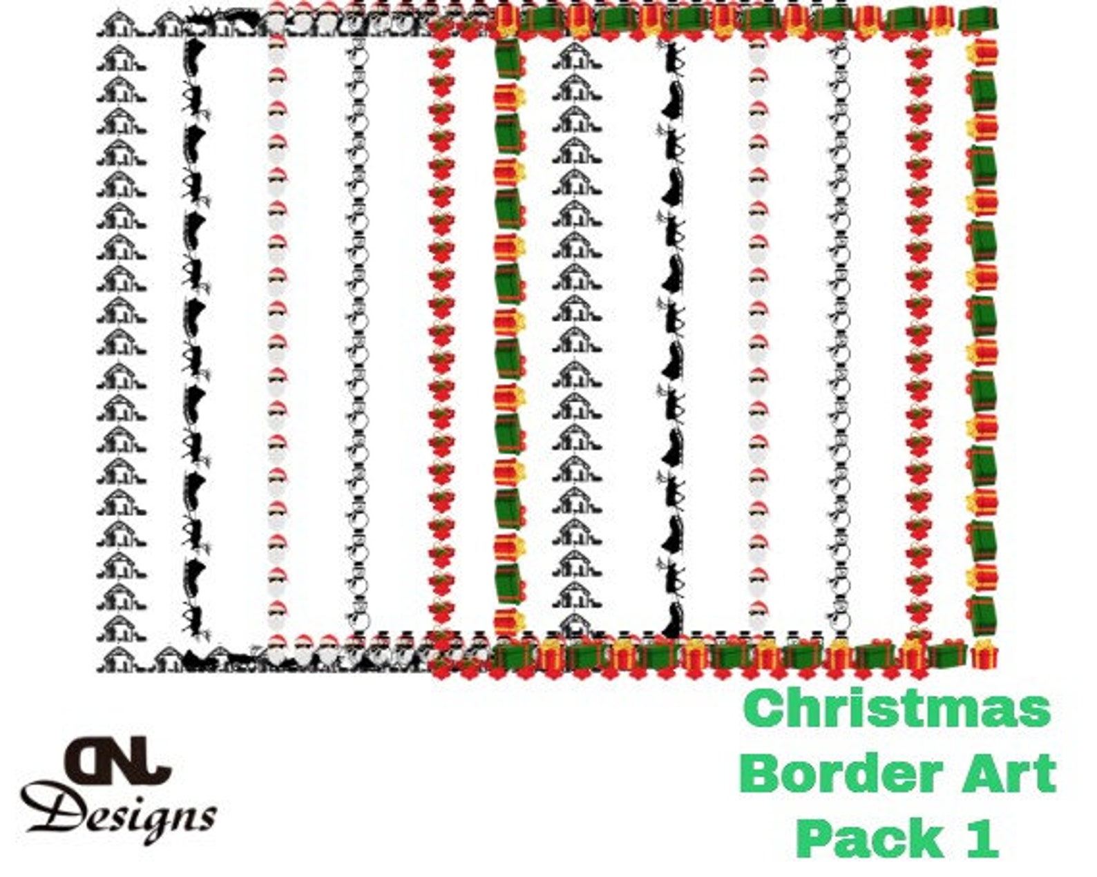 Christmas Border Art Pack 1 Christmas Decorations - Etsy