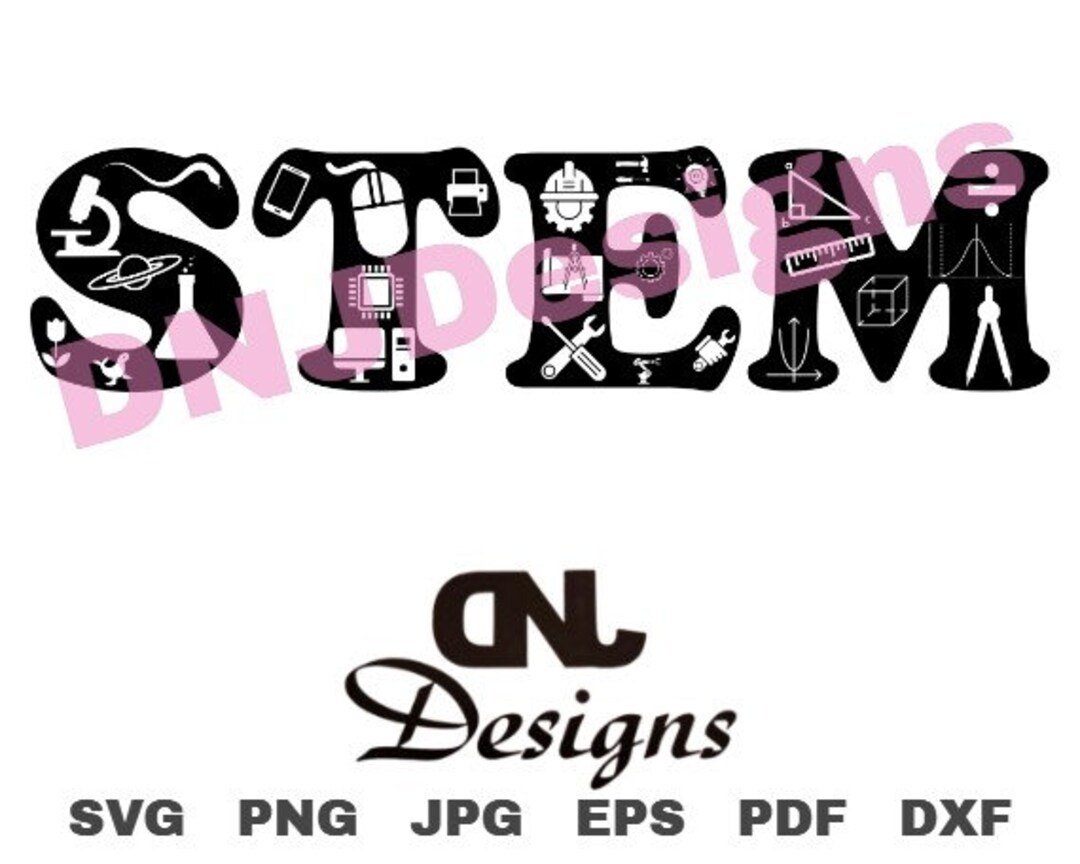 STEM Word Art Cut File Pack, Science Technology Engineering Mathematics ...