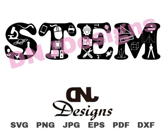 STEM Word Art Cut File Pack Science Technology Engineering - Etsy