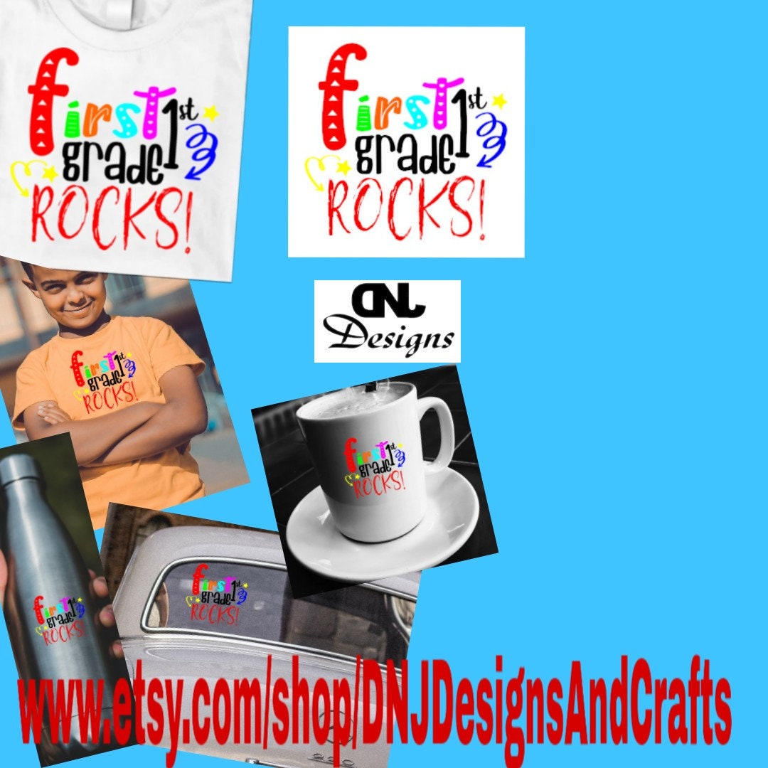 First Grade Rocks Cut File Pack Teacher School 1st Grade - Etsy