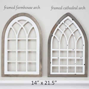 Farmhouse Window Wood Cathedral Window Framed Arch Large Cathedral ...