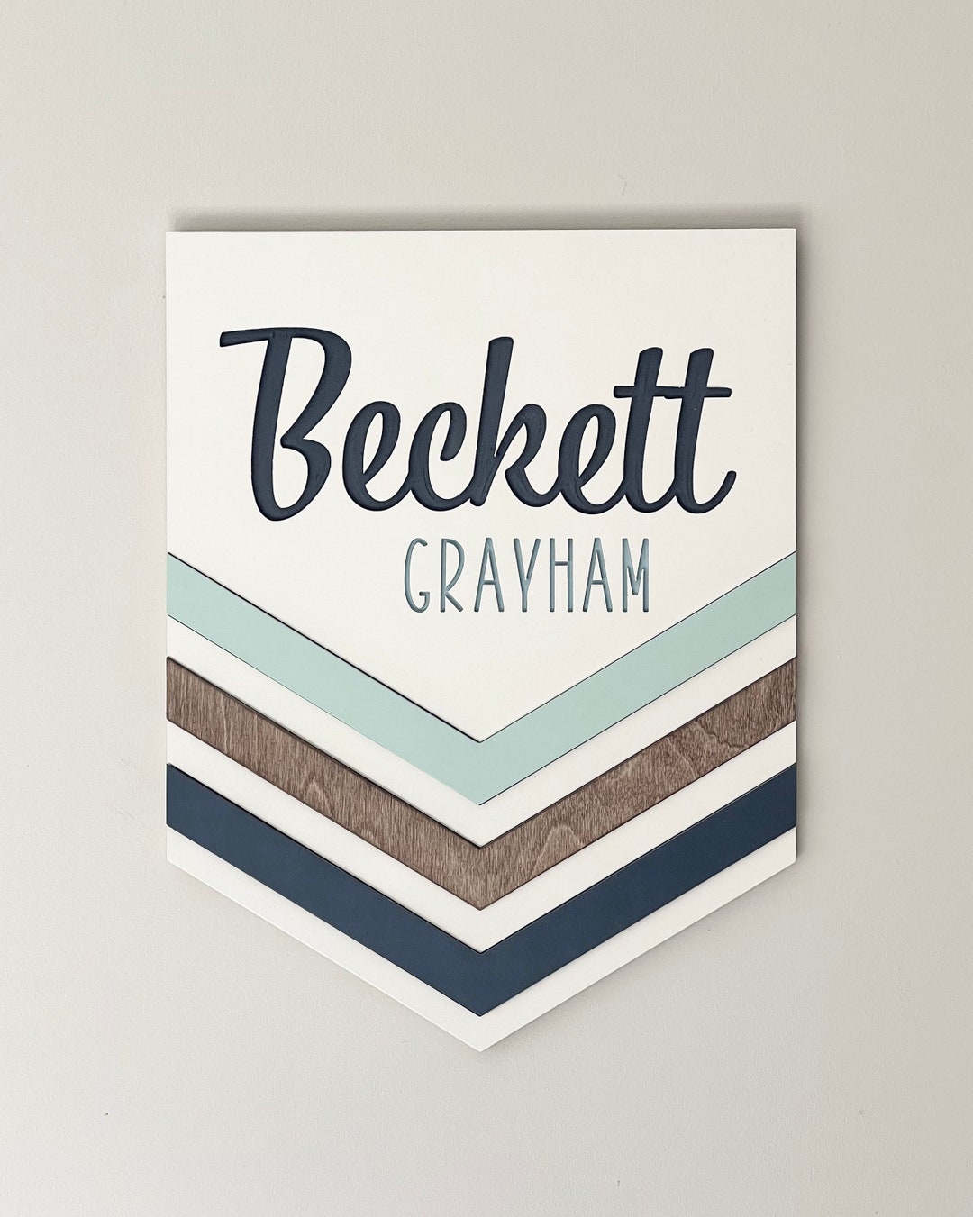 Personalized Baby Name Sign Geometric Wall Decor in Pendant Shape for ...