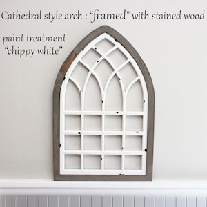 Farmhouse Window Wood Cathedral Window Framed Arch Large Cathedral ...
