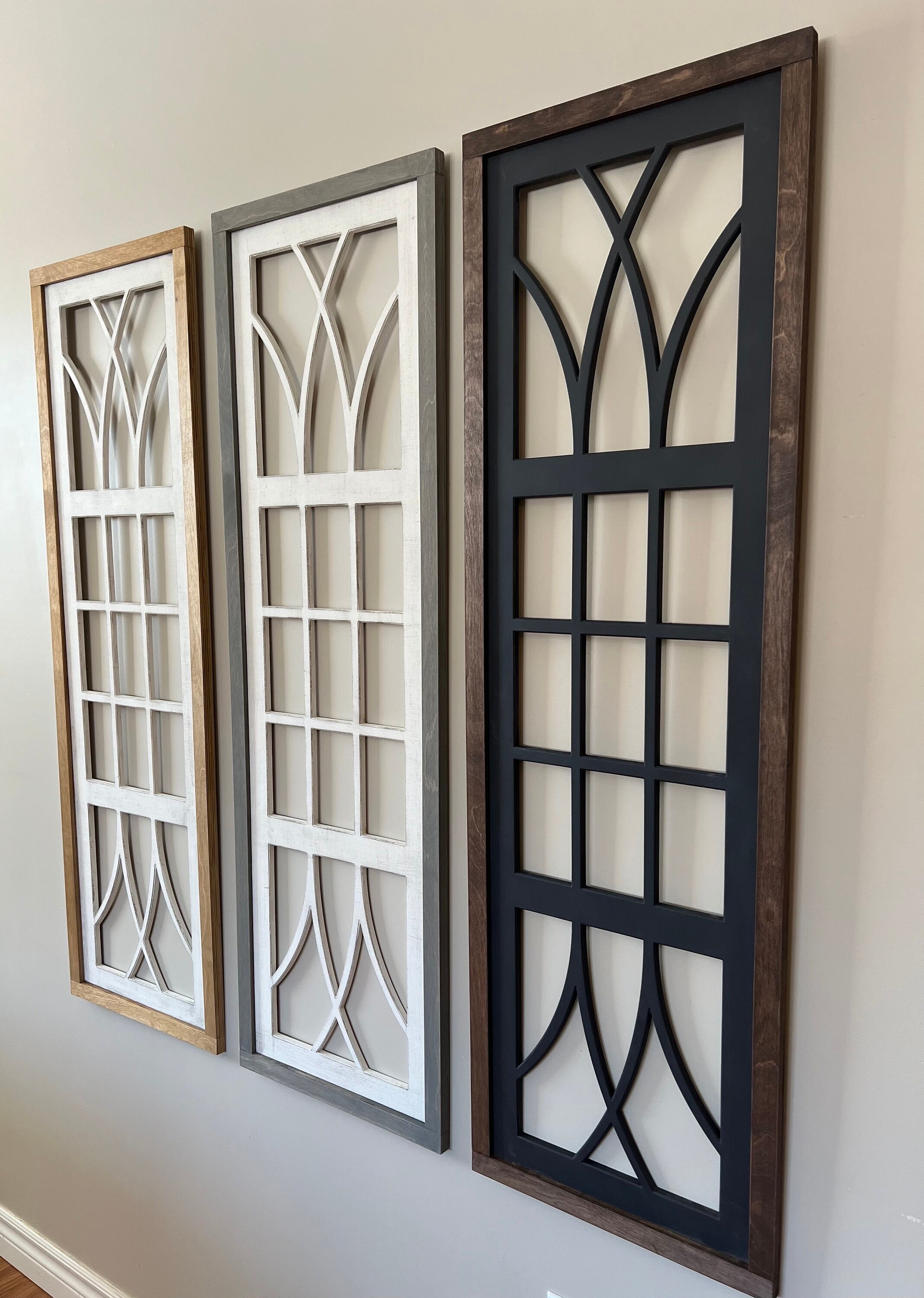 Custom Farmhouse Window Wall Decor: Rustic Modern Style (46x14