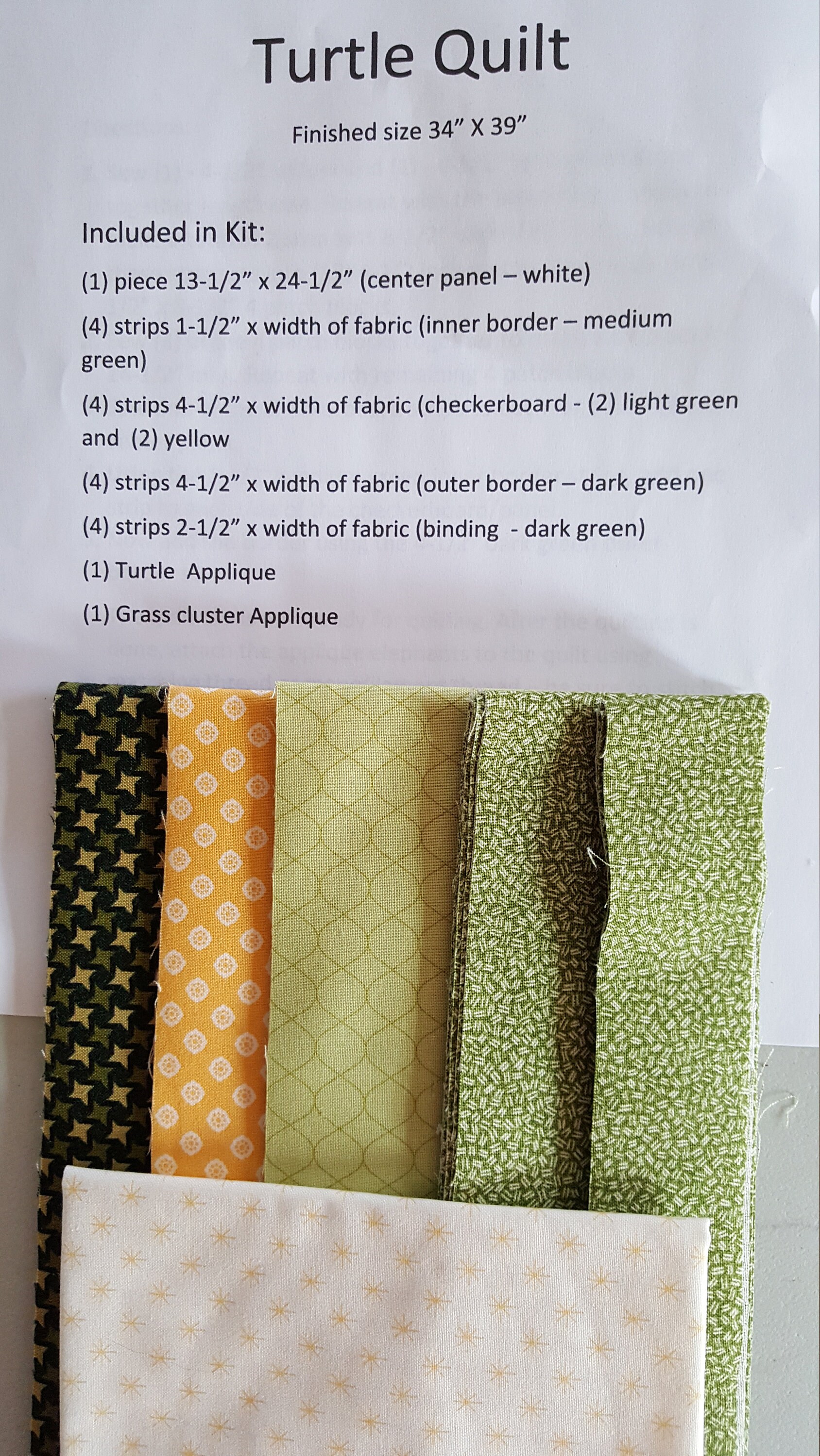 Turtle Baby Quilt Kit - Etsy