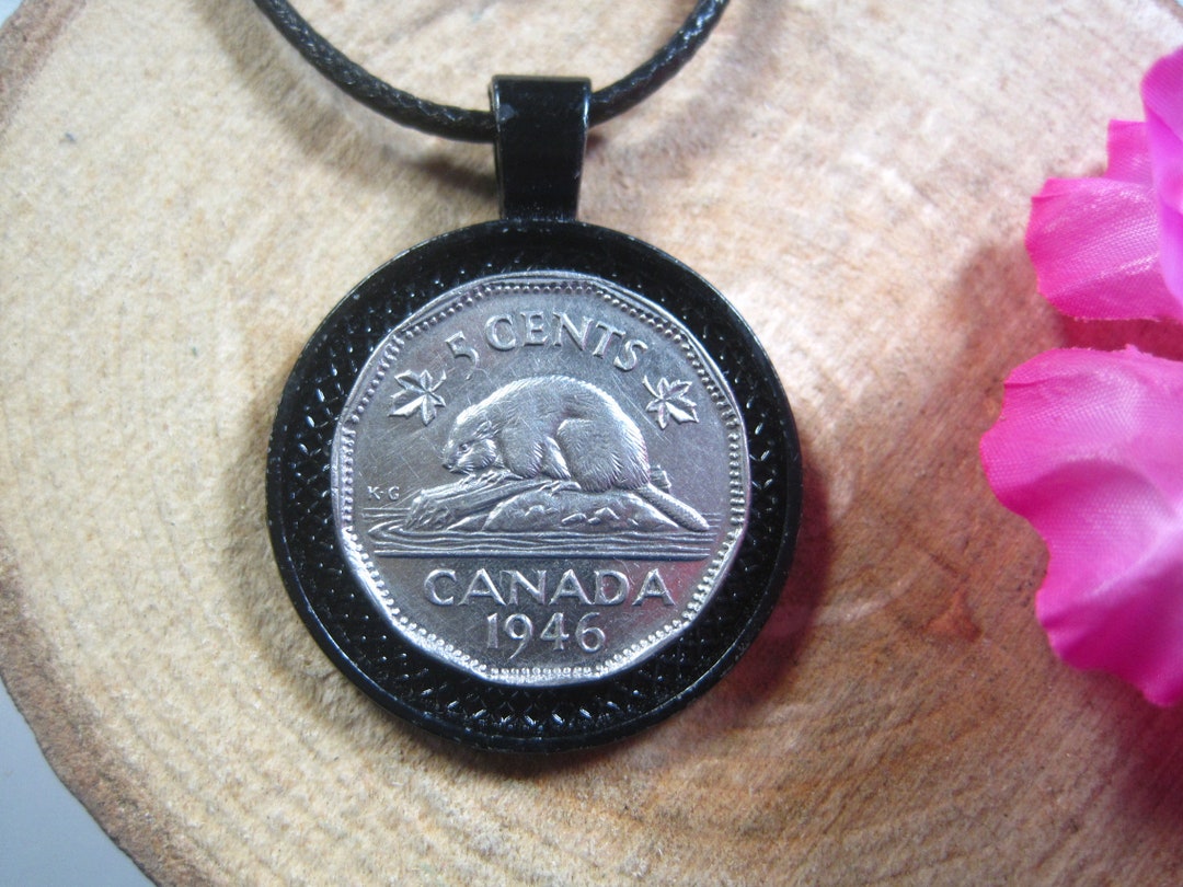 Canadian Beaver Maple Leaf Canada 5 Cents Nickel All - Etsy
