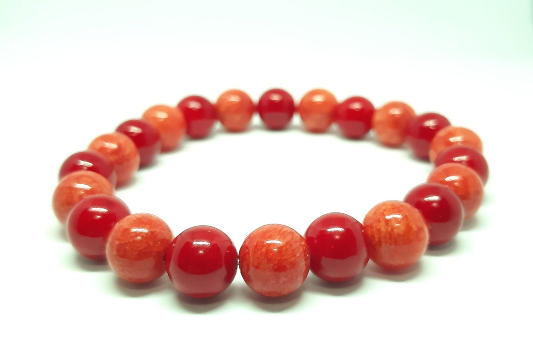 Pulsera de jade rojo naranja Jade pulsera buena suerte buena - Etsy España
