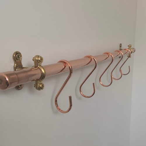 Copper Pipe Rail with Cast Iron Brackets - Etsy UK