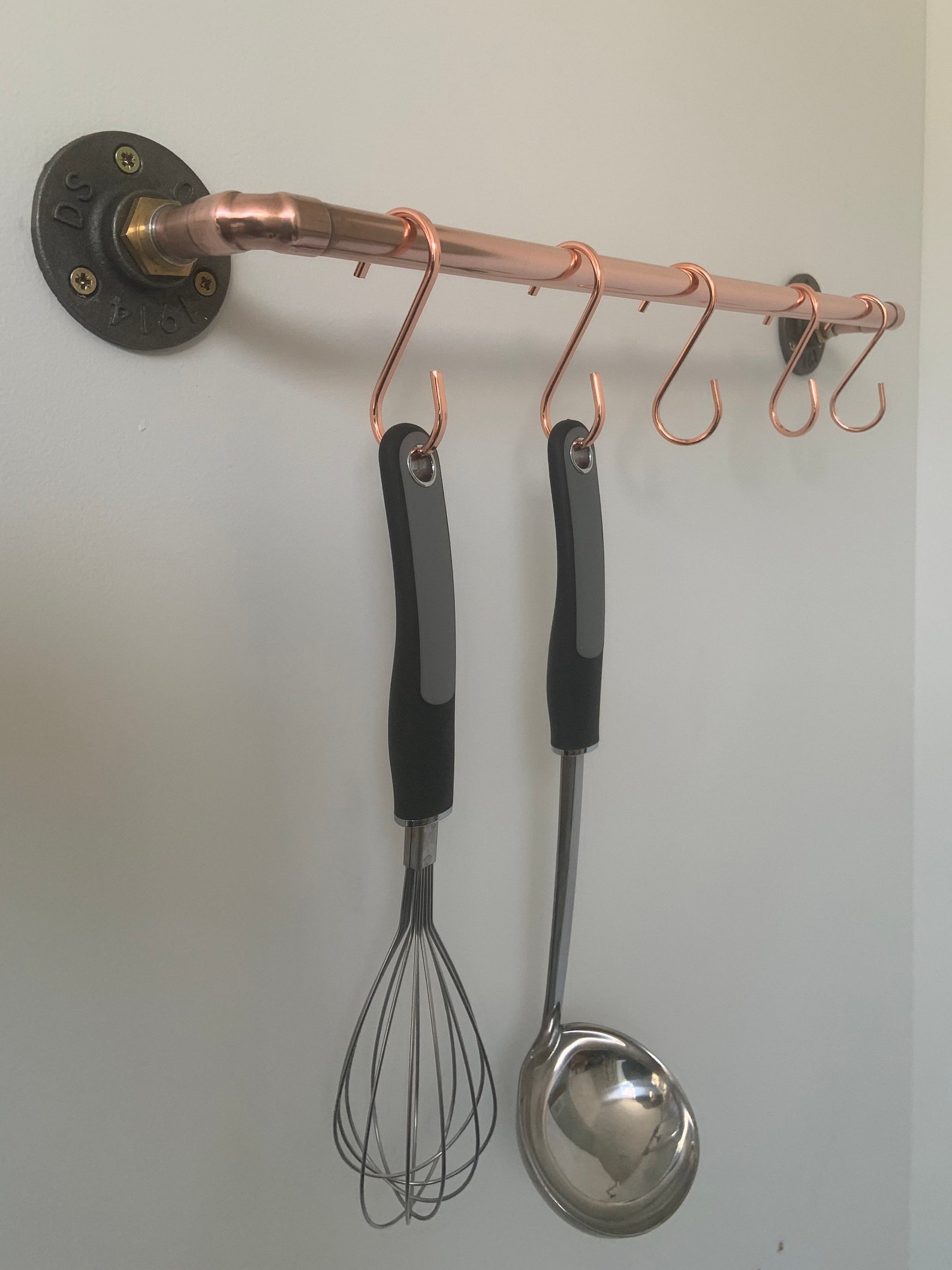 Copper Pipe Rail with Cast Iron Brackets | Etsy