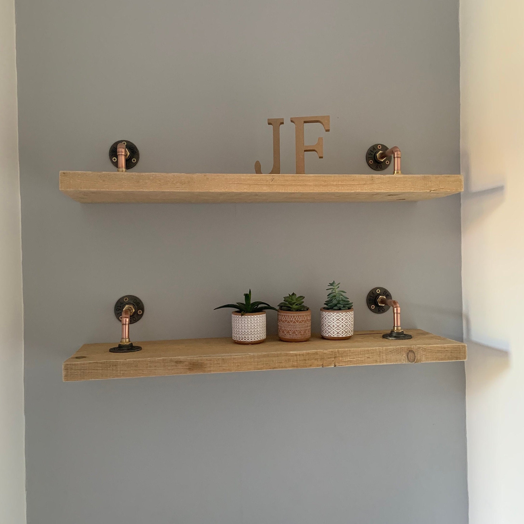 Copper Pipe Shelf Bracket Etsy Uk