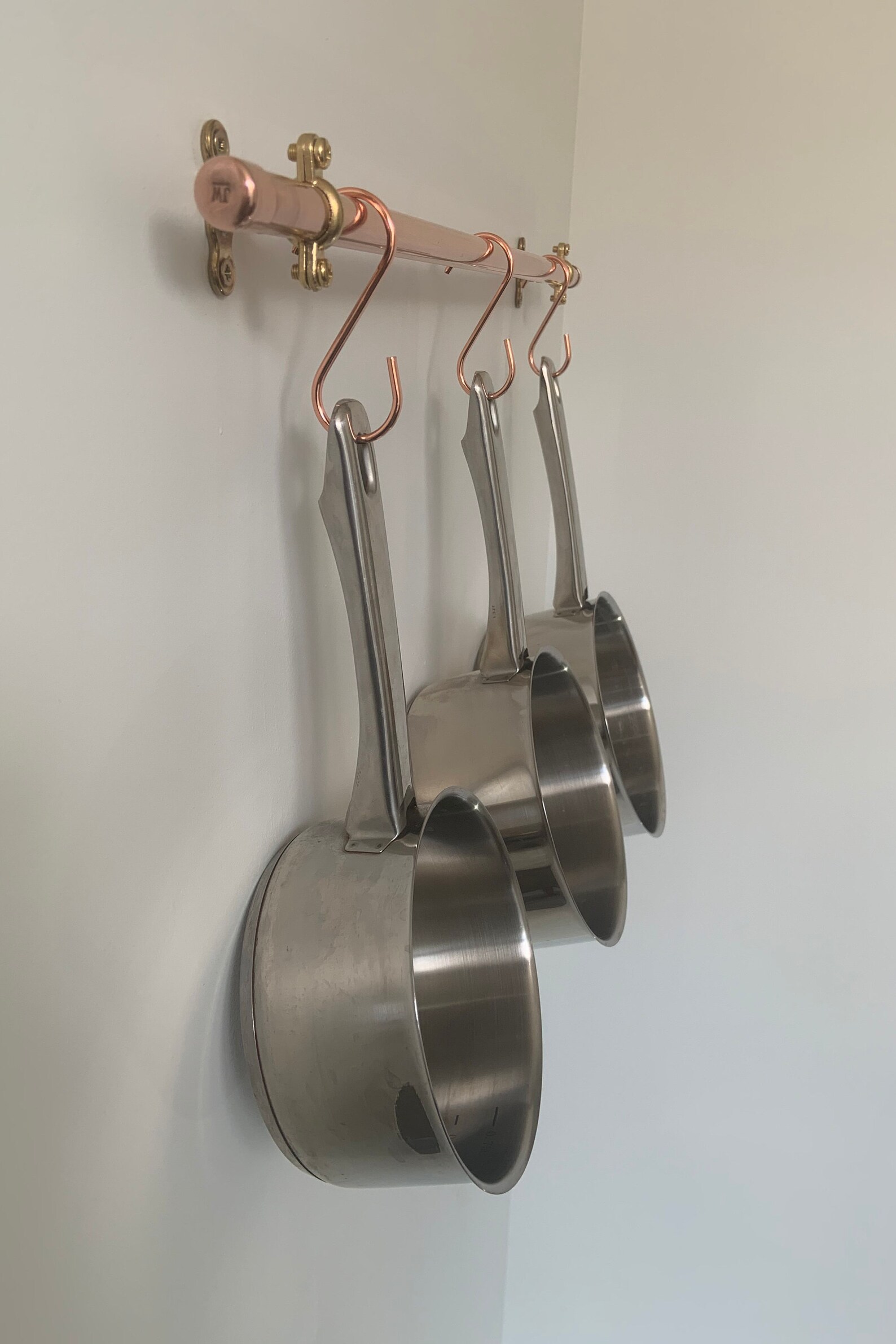 Copper Pipe Rail with Brass Brackets | Etsy