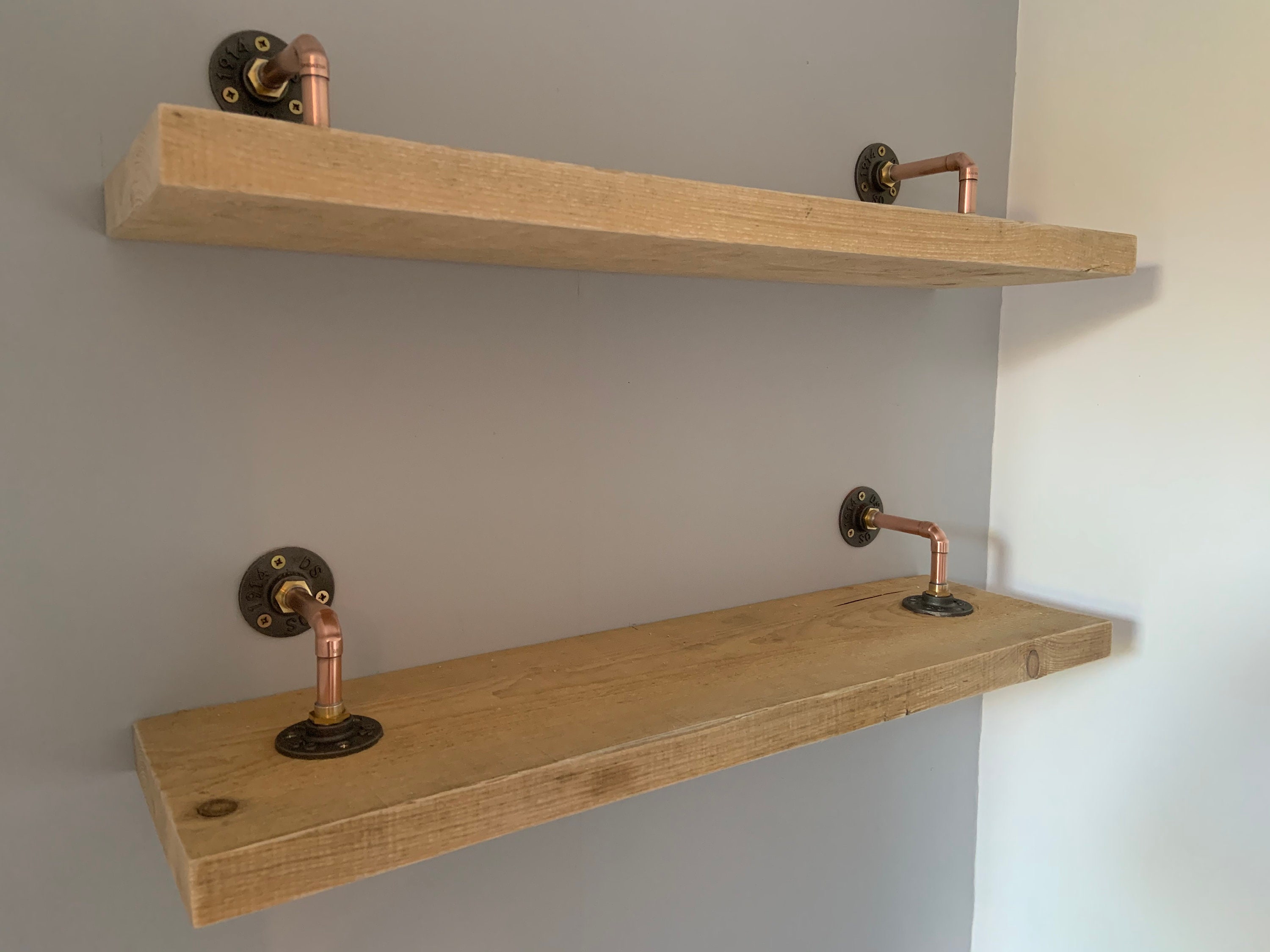 Copper Pipe Brackets With Shelf - Etsy UK