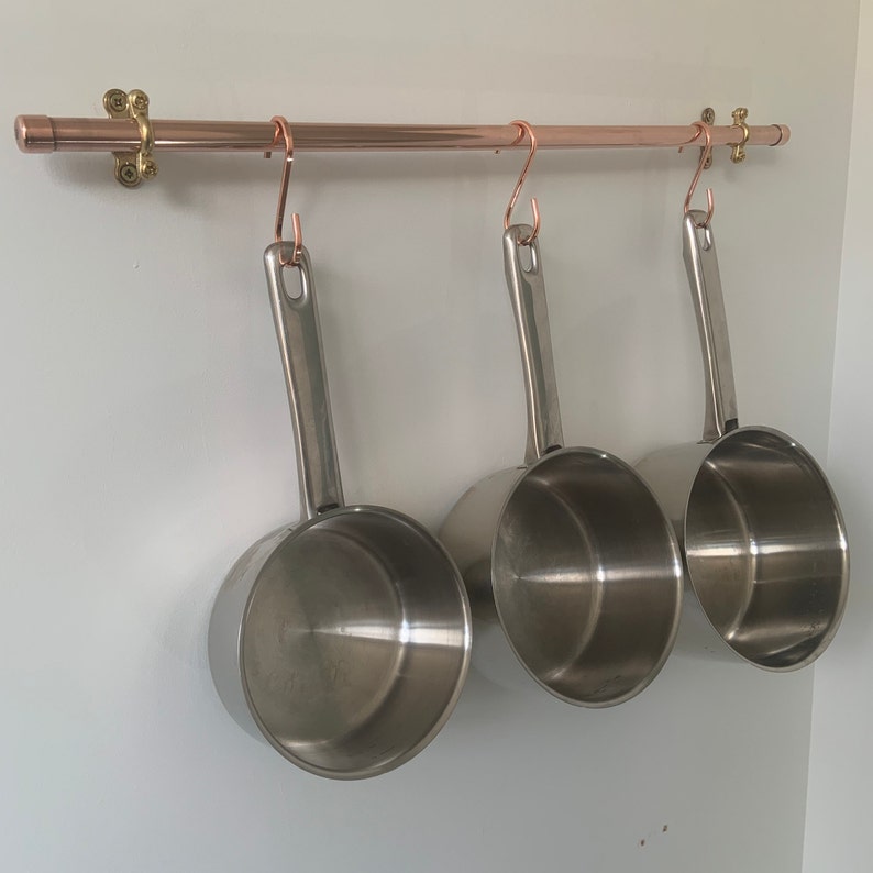 Copper Pipe Rail with Brass Brackets | Etsy UK