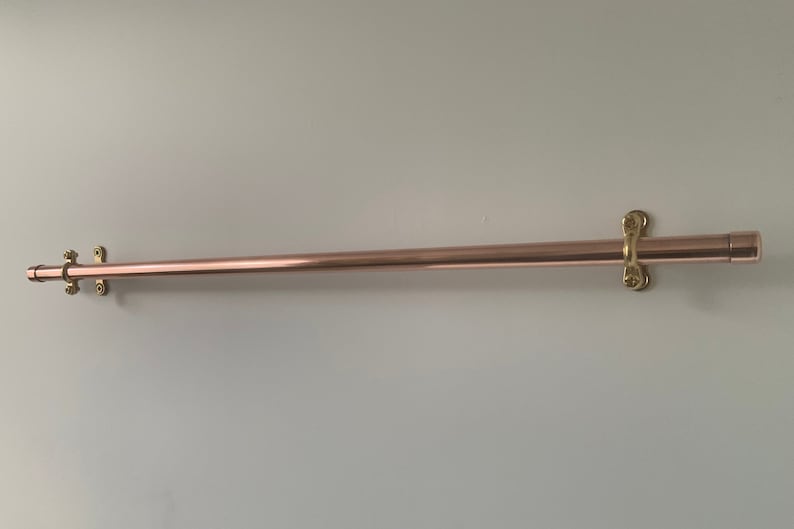 Copper Pipe Rail with brass brackets | Etsy