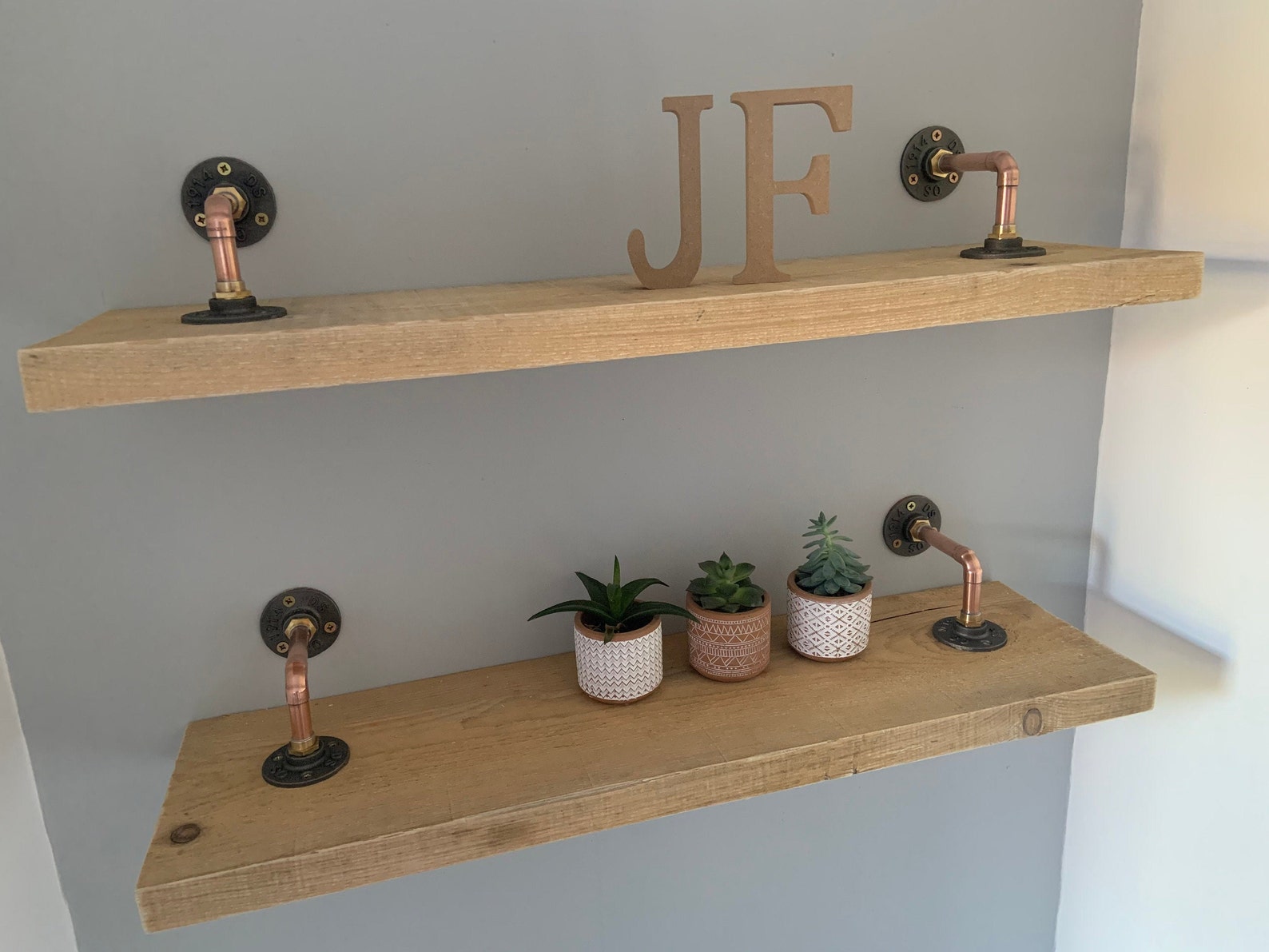 Copper Pipe Shelf Bracket Etsy Uk