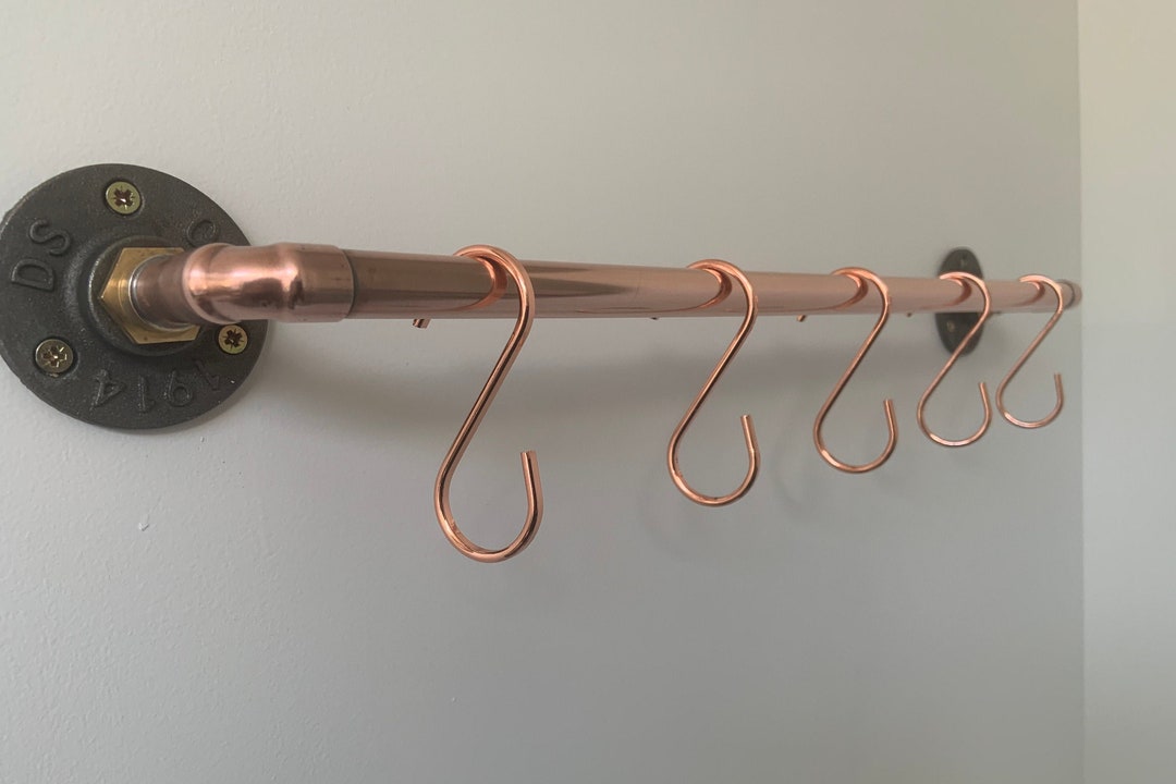 Copper Pipe Rail (with Cast Iron Brackets) - Etsy UK