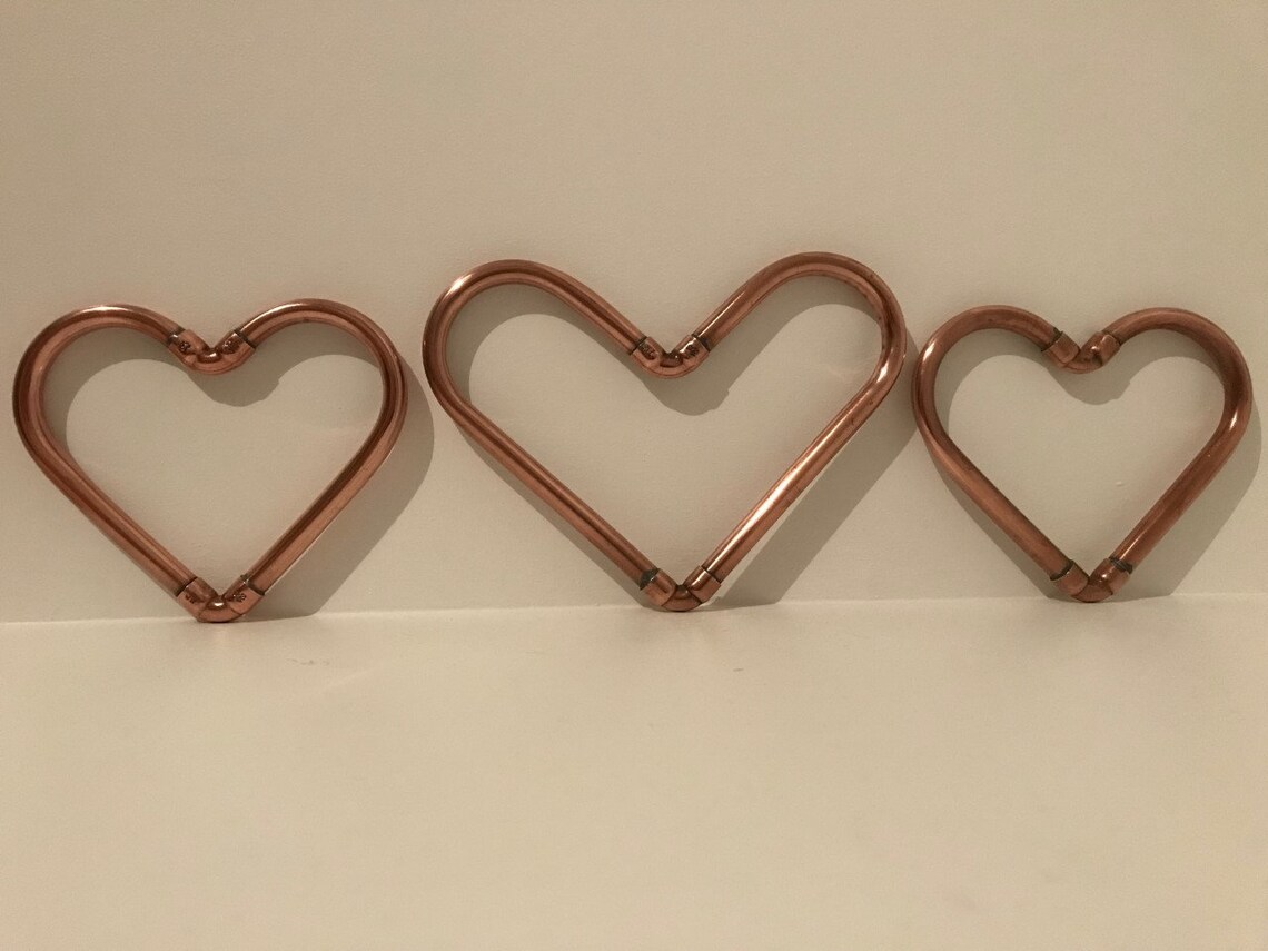 Copper Pipe Love Heart - Etsy UK