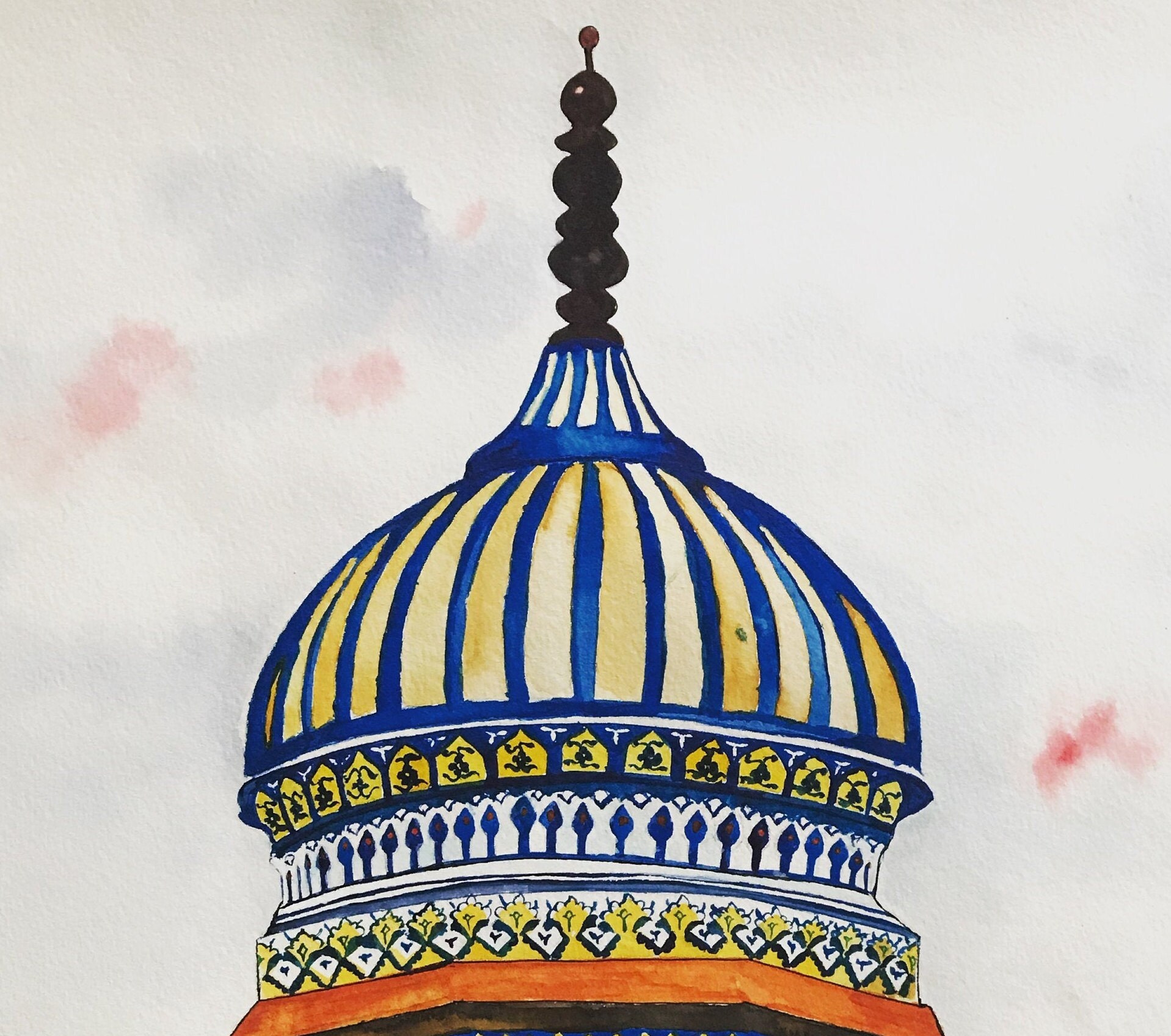 Watercolour Original Mughal Architecture Painting Wazir Khan Etsy watercolour-original-mughal-architecture-painting-wazir-khan-etsy