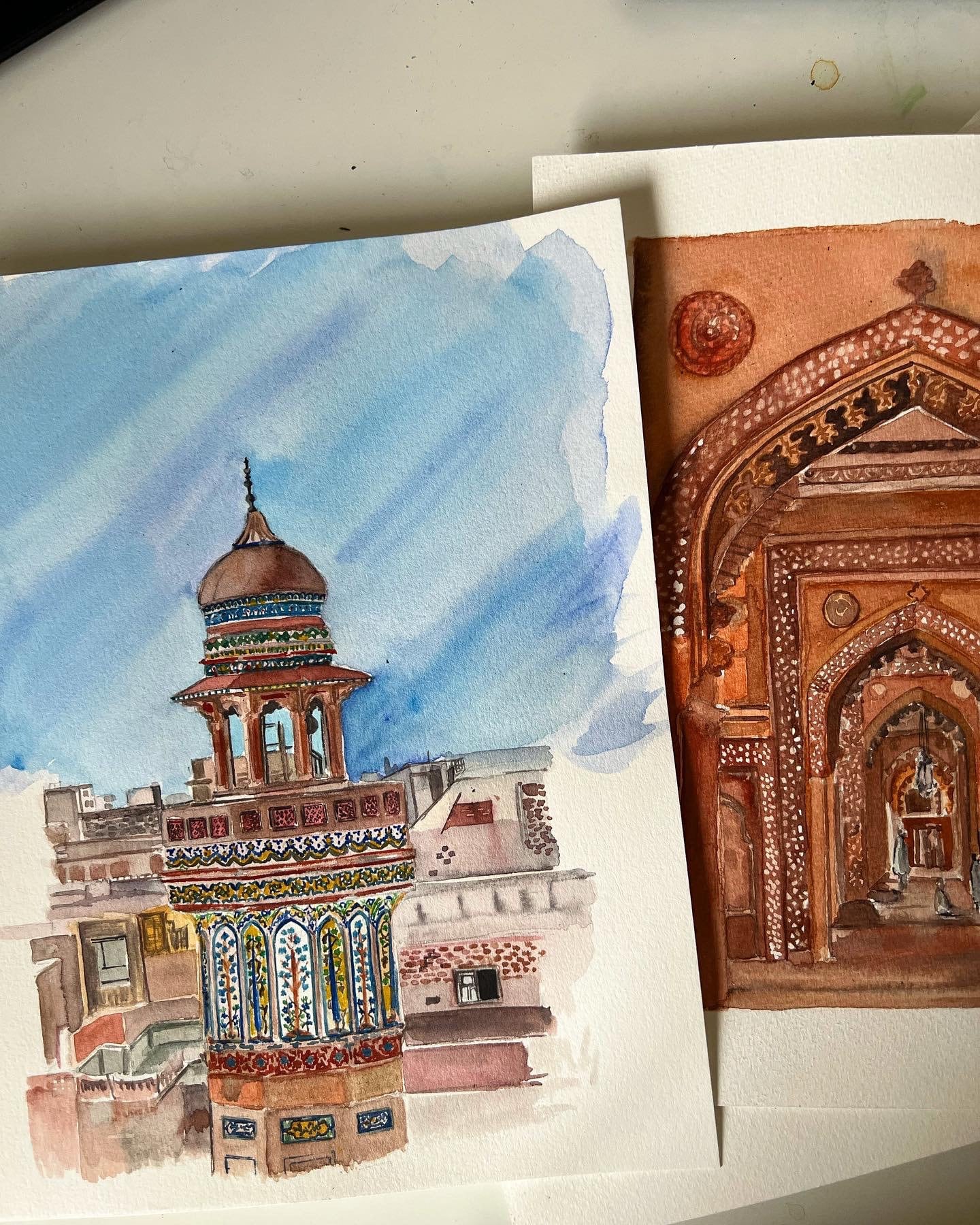 Wazir Khan Mosque, Androon Lahore Shahi Mohala Original Art Print ...