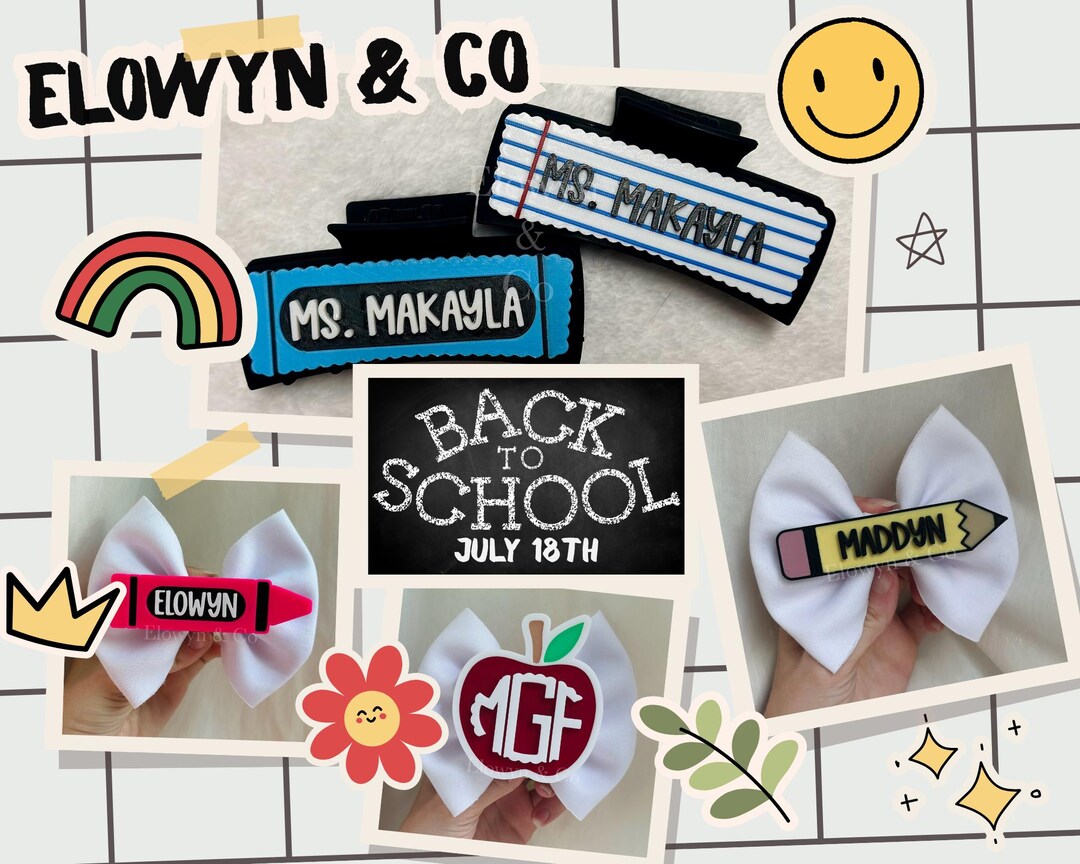 Back to School Clips and Keychains | Personalized Clips | Personalized ...
