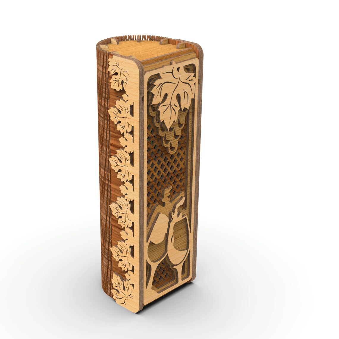 Wine Box Svg Cut File V1.4 3mm/4mm Plywood Model Designed for - Etsy