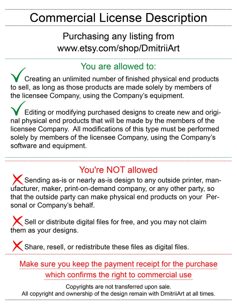Unlimited Commercial License for ALL Listings Purchased From Dmitriiart ...
