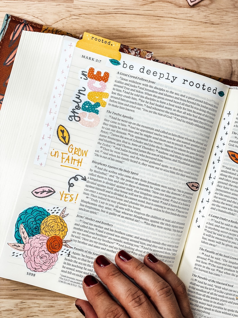 Bloom in Christ Christian Bible Journaling Sticker Sheet - Etsy