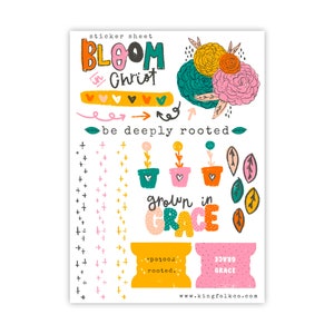 Bloom in Christ Christian Bible Journaling STICKER SHEET - Etsy