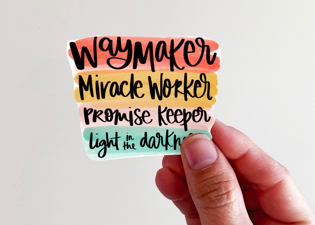 Waymaker Vinyl Sticker - Perfect for Laptops, Tumblers, Journals Faith ...
