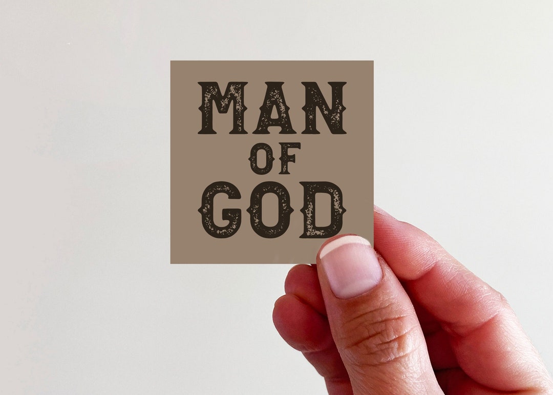Man of God Men's Christian Vinyl Sticker - Perfect for Laptops ...